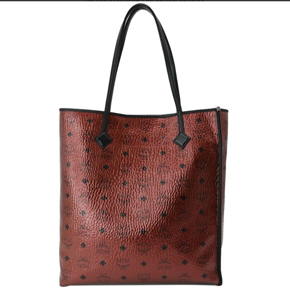 MCM | Bags | Mcm Kira Metallic Medium Coated Canvas Shopping Tote Bag ...